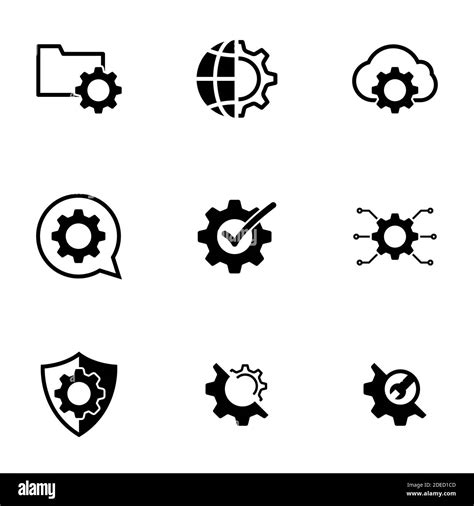 Set Of Simple Icons On A Theme Settings Vector Design Collection Flat Sign Symbolelement