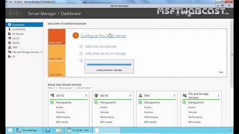 Installing Certificate Authority On Window Server 2012 R2 Youtube