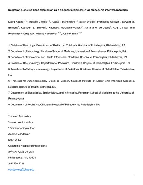 Pdf Interferon Signaling Gene Expression As A Diagnostic Biomarker For Monogenic