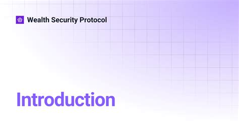 introduction wealth security protocol