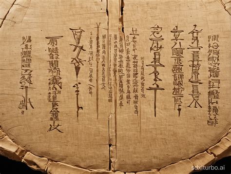 Ancient Chinese Divination Oracle Bone Script On Turtle Shell Sdxl