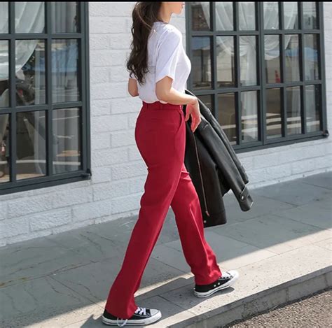 제이어반스 레드 부츠컷 슬랙스 당근 중고거래