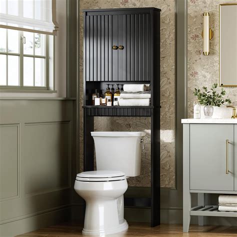 Over The Toilet Oak Cabinet The Over The Toilet Organizer Hammacher