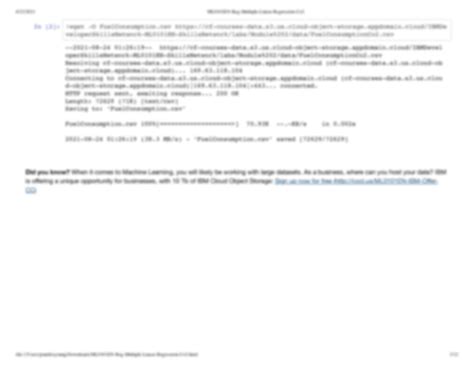 SOLUTION Ml0101en Reg Mulitple Linear Regression Co2 Studypool