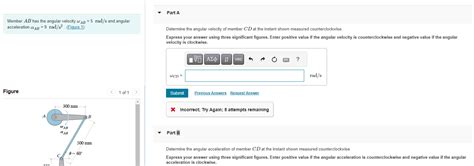 Solved Member AB has the angular velocity ωAB rad s and Chegg com