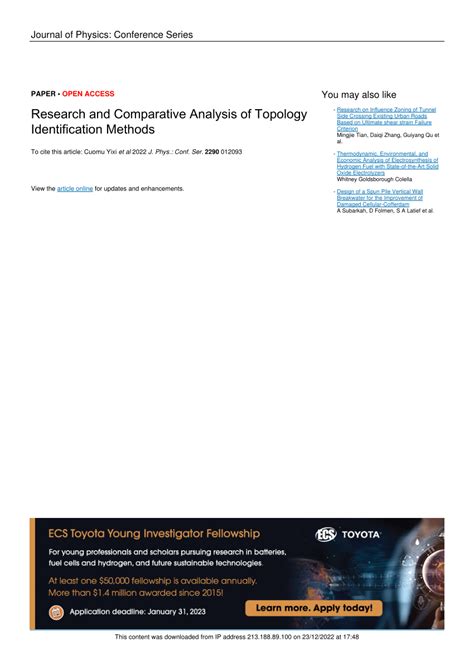 Pdf Research And Comparative Analysis Of Topology Identification Methods