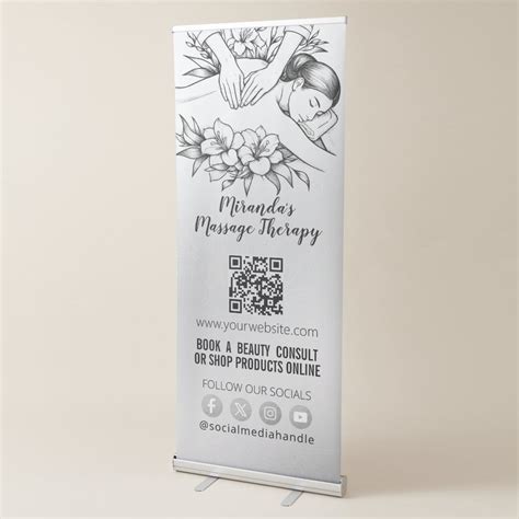 Massage Therapy Healing Hands Energy Spa Wellness Retractable Banner