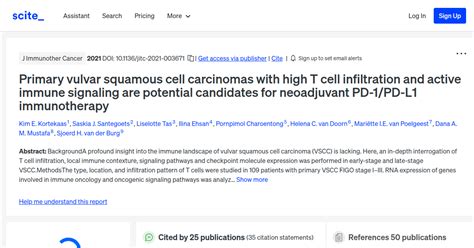 Primary Vulvar Squamous Cell Carcinomas With High T Cell Infiltration