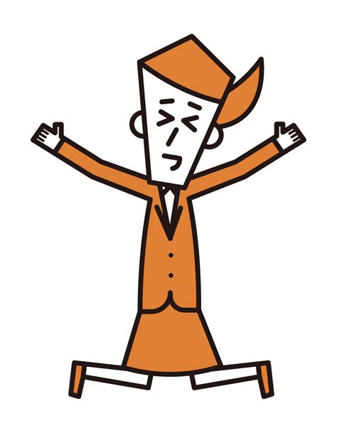 점프와 행복한 사람 춤추는 사람 여성의 그림 무료 일러스트 소재집 Kukukeke