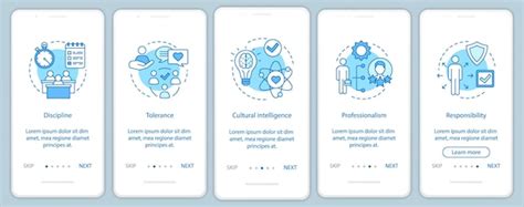 Premium Vector Employee Soft Skills Onboarding Mobile App Page Screen