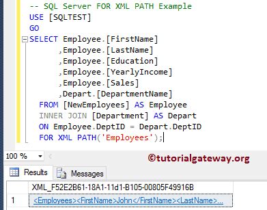 SQL FOR XML PATH