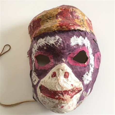 Antique Papier Mâché Monkey Hanuman Mask India Etsy