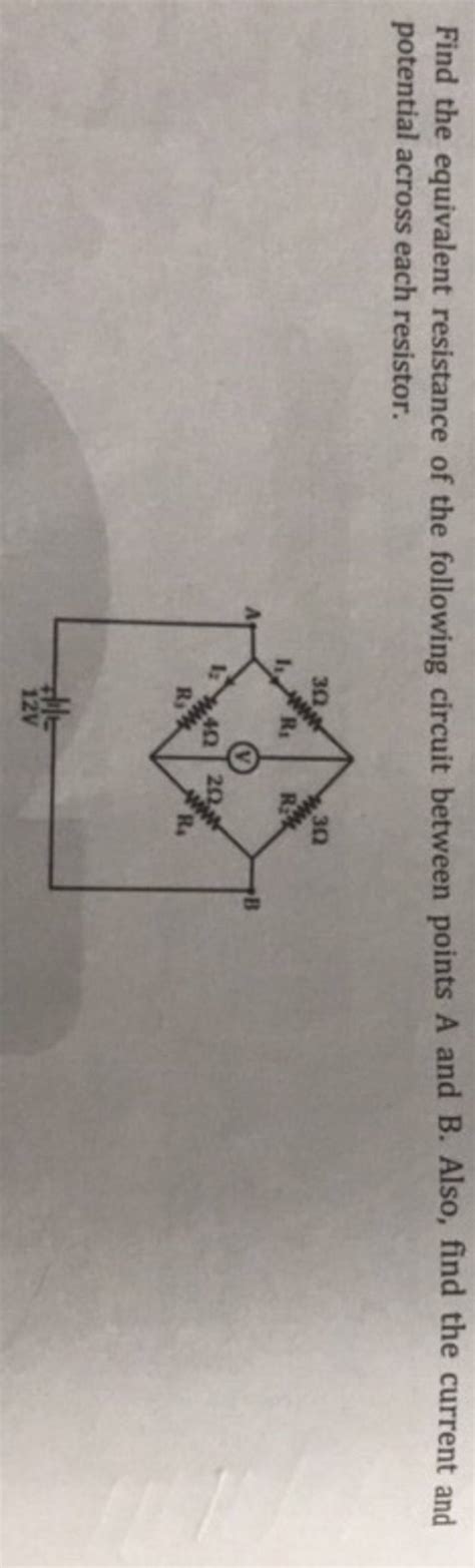 Find The Equivalent Resistance Of The Following Circuit Between Points A