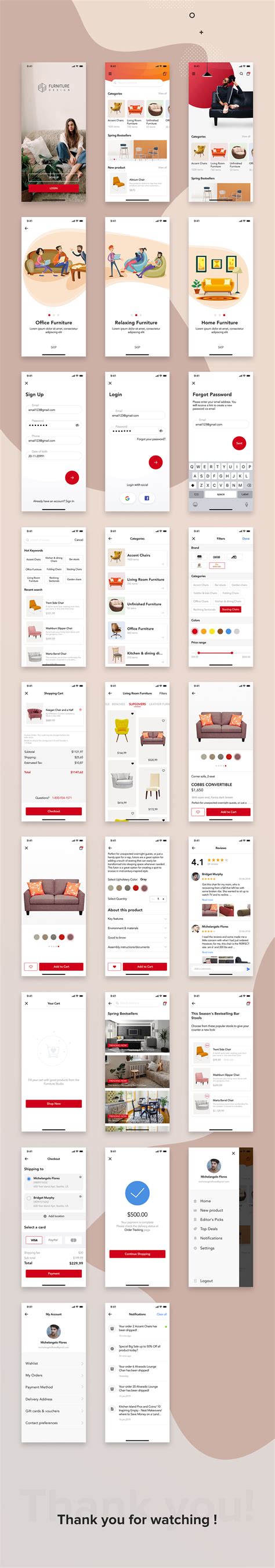 Furniture Design UI Kit Behance