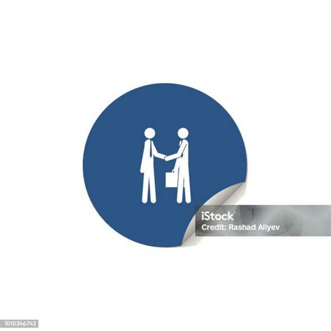 비즈니스 파트너 아이콘 스티커 스타일에서의 악수입니다 작업 모음 아이콘에서 사람들 중의 한 Ui Ux에 대 한 사용할 수 있습니다 개념에 대한 스톡 벡터 아트 및 기타