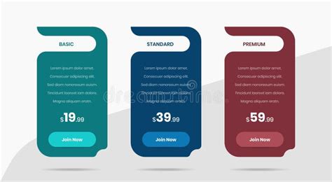 Minimal Pricing Comparison Table Ui Design Stock Vector Illustration Of Button Table 275778084
