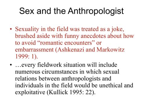 Sex And The Anthropologist