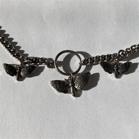 Hot Topic Deaths Head Moth O Ring Choker Emo Goth Depop