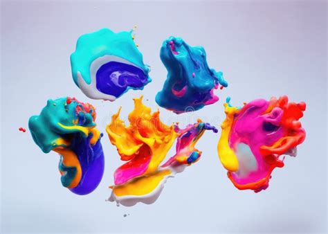 Paint Air Blobs Exploding Individual Separated Stock Illustration Illustration Of Floating