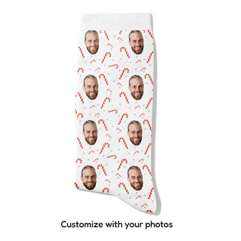 Candy Cane Socks Custom Socks With Your Face On Them