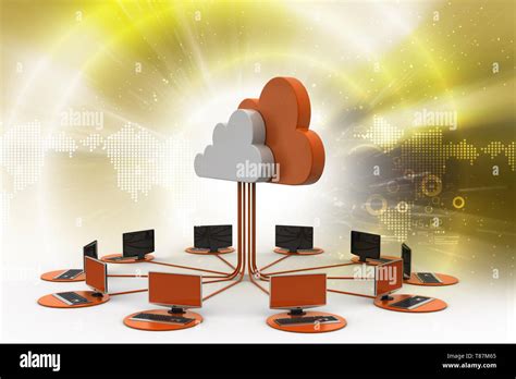 Cloud Computing With Computer Network Stock Photo Alamy