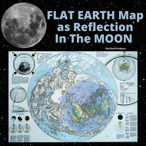 The Flat Earth Plasma Moon Map Cotton Canvas Poster More Land Gleason World Planet Realm Wall