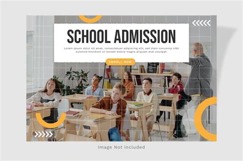 학교 웹 배너 종이 전단지 프리미엄 벡터
