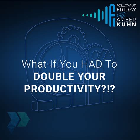 The Perfect Ria Follow Up Friday What If You Had To Double Your Productivity The Perfect Ria