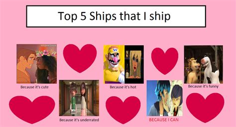 My Top 5 Ships I Ship Meme By Octopus1212 On Deviantart