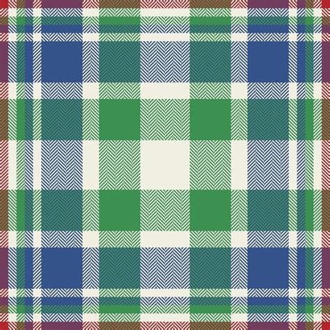 녹색 색상의 격자 무늬 체크 패턴 원활한 패브릭 질감 타탄 섬유 인쇄 프리미엄 벡터