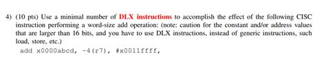 Solved 4 10 Pts Use A Minimal Number Of Dlx Instructions