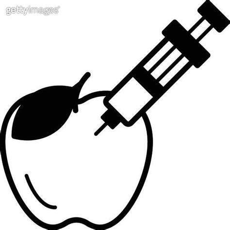 Bioengineered Fruitsvector Outline Design Biochemistry Symbol