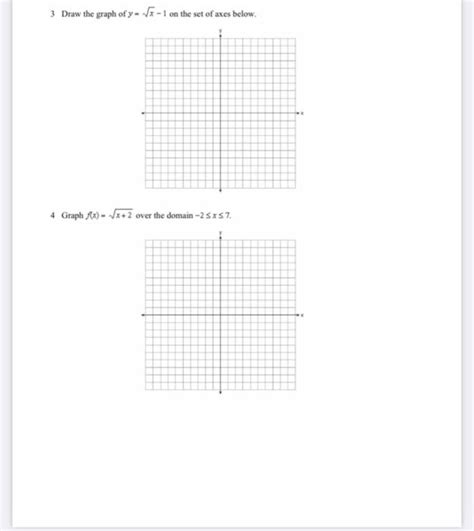 Solved 3 Draw The Graph Of Y √x 1 On The Set Of Axes Below
