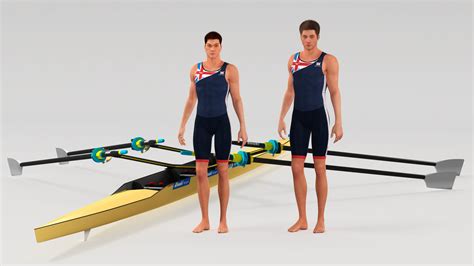 Rowing Double Sculls Animated Hq 3d Model 279 Max Fbx Free3d