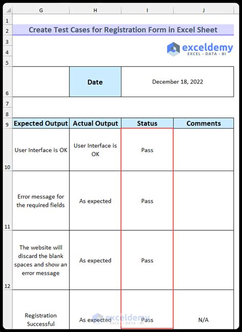 How To Create Test Cases For A Registration Form In Excel 3 Steps
