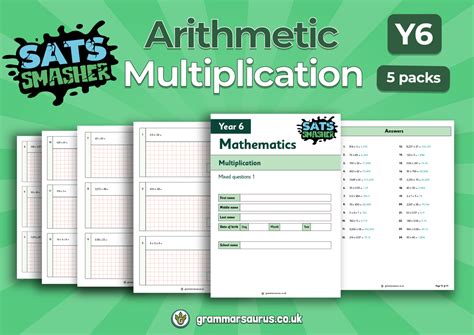 Y6 Sats Smasher Maths Arithmetic Multiplication Grammarsaurus
