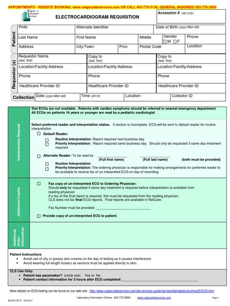 Ecg Requisition Download Free Pdf Electrocardiography Public Services