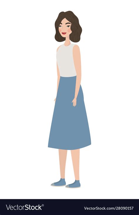 Cute Woman Cartoon Drawing Design Royalty Free Vector Image