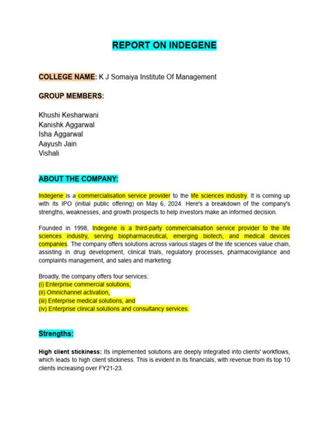 Indegene Ipo Analysis Pdf Financial Economics Investing