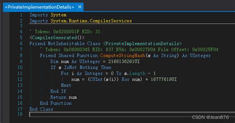 ＜privateimplementationdetails＞转vbnet时出现问题如何解决 Method0x600018b 1 Csdn博客