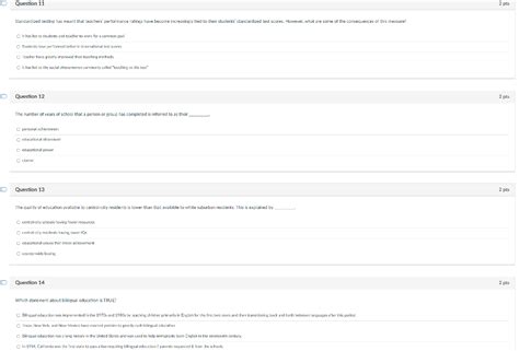 Solved Question 11 Standardized Testing Has Meant That