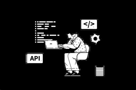 Programmer Write Code Using Api Illustration Free Download People