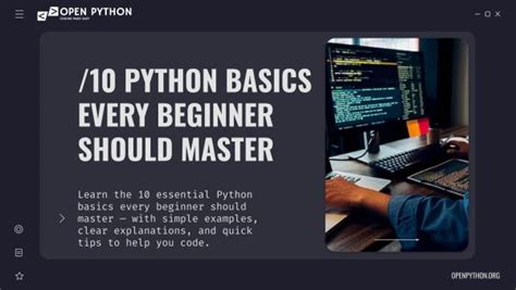 Python Basics Every Beginner Should Master OpenPython