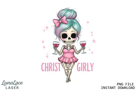 Skeleton Girl Christ Girly Png Graphic By Lunalacelaserds · Creative