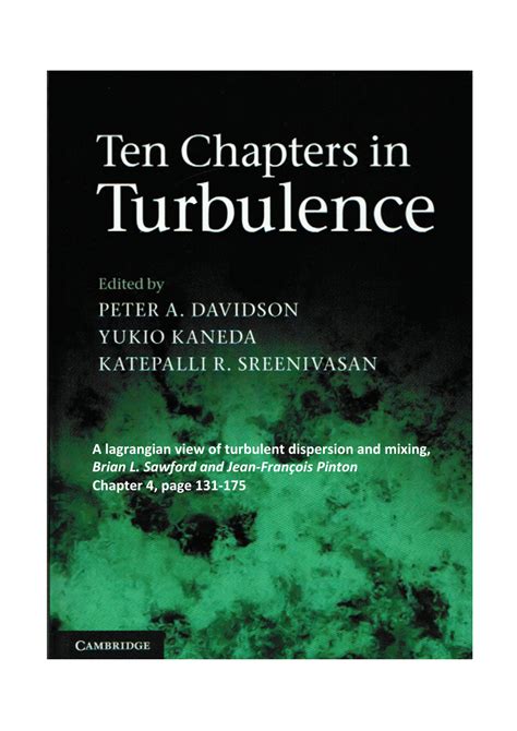 Pdf A Lagrangian View Of Turbulent Dispersion And Mixing