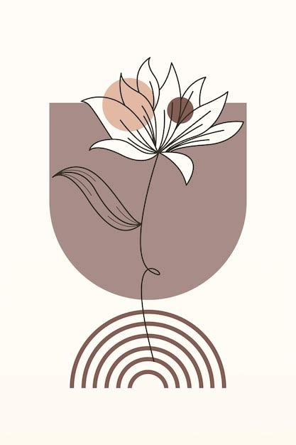 식물 보헤미안 벽 장식 인쇄용 포스터 프리미엄 벡터