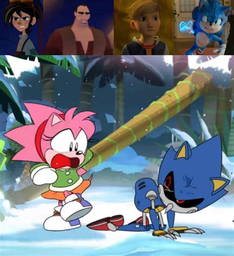 4 Characters Furious At Metal Sonic X Amy By Nicolefrancesca On Deviantart