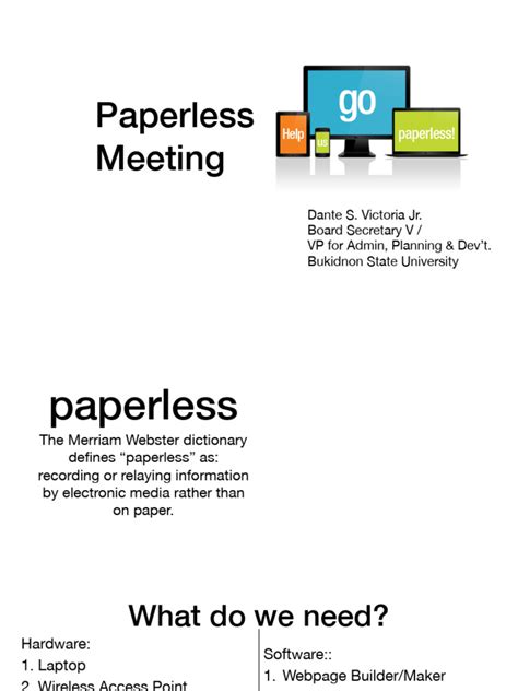 Paperless Presentation Pdf
