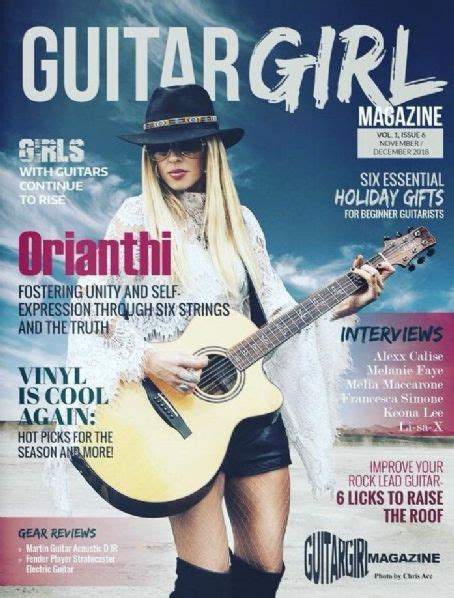 Orianthi Guitar Girl Magazine November 2018 Cover Photo United States