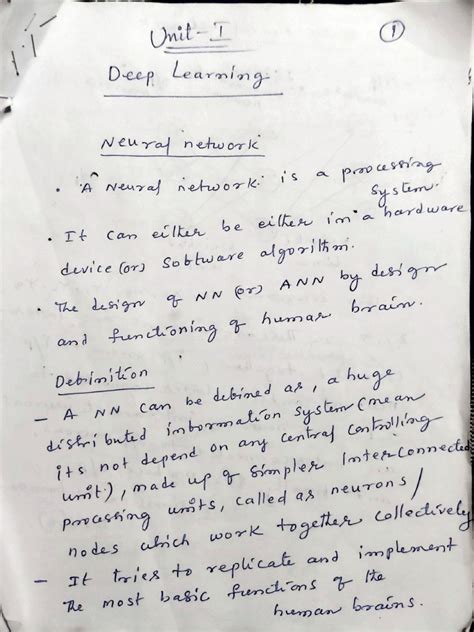 Unit 1 Deep Learning Pdf